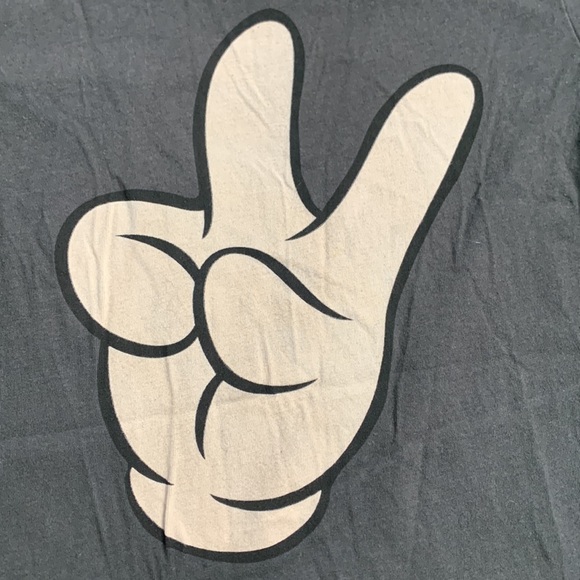 Disney | Shirts & Tops | Disney Mickey Mouse Peace Sign Graphic Tshirt ...